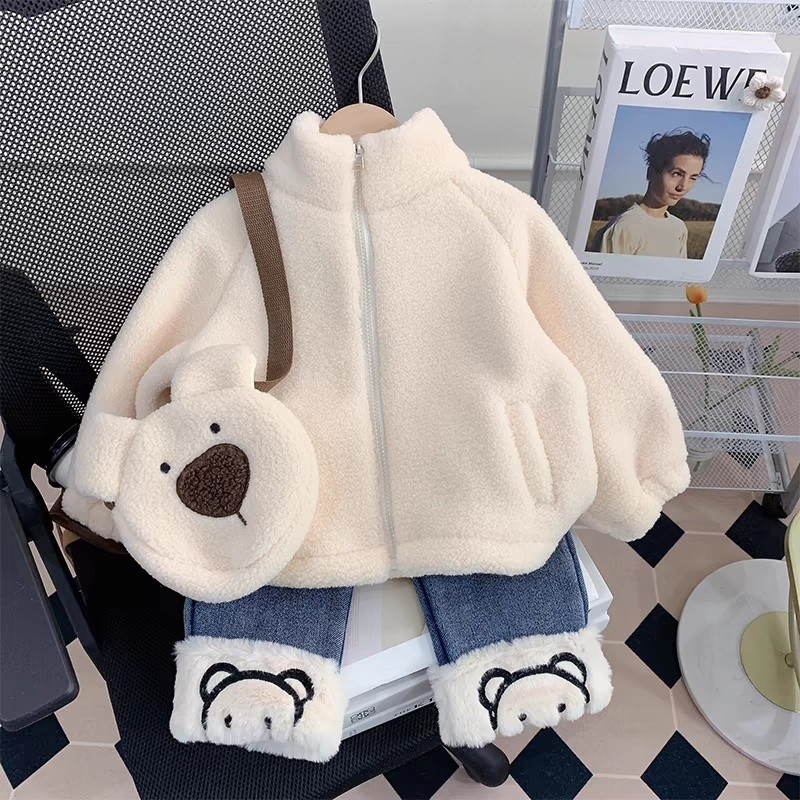 Girls 'fuzzy Cloth Coat ใหม่สไตล์ตะวันตกเด็กขนแกะเรียงรายเสื้อกันหนาว ...