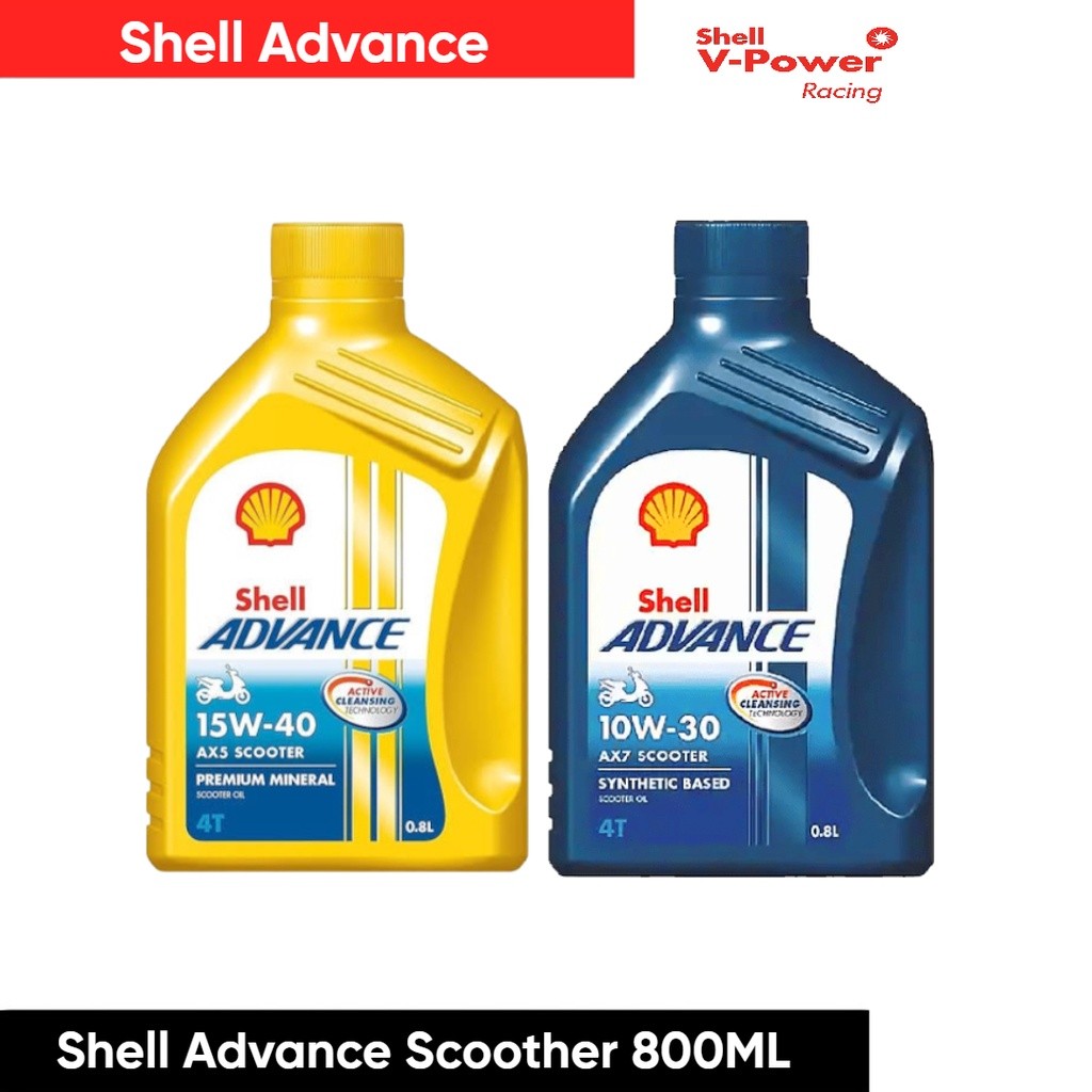 Shell Advance 4-AT AX5 SCOOTER 0.8L เบอร์ 15W-40 น้ำมันเครื่องสำหรับรถ ...