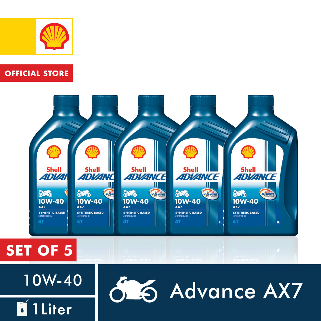 น้ำมันเครื่องมอเตอร์ไซค์ Shell Advance 4-AT AX7 10W-40 0.8L เชลล์ แอ๊ด ...