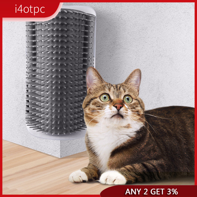 I4otpc แปรงนวดแมวหวีที่ถอดออกได้ล้างทําความสะอาดได้ผนังมุม Self Groomer อุปกรณ์อาการคันแมว ...