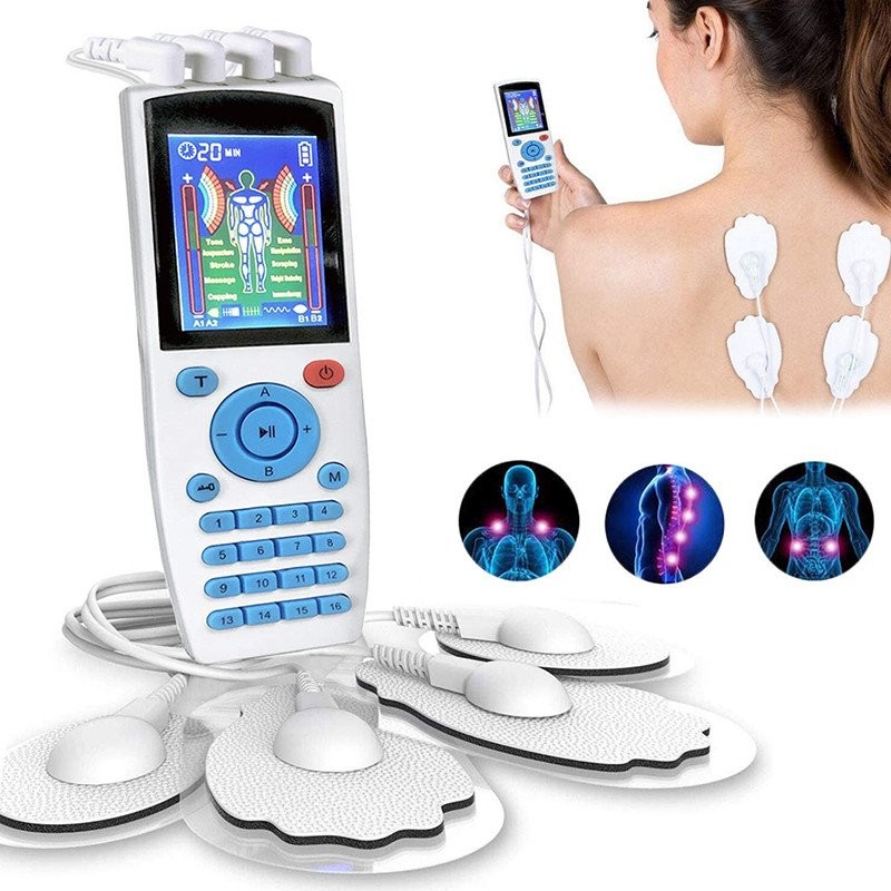 4ช่อง16โหมดนวดตัว EMS TENS Unit Machine เครื่องกระตุ้นกล้ามเนื้อ PULSE ...