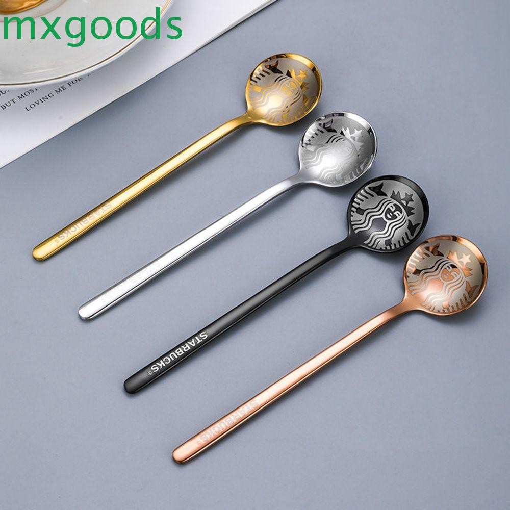 MXGOODS ช้อนกาแฟ เครื่องใช้บนโต๊ะอาหาร ห้องครัว เครื่องดื่มสแตนเลส สตาร์บัคส์ไอศครีมขนมช้อน ...