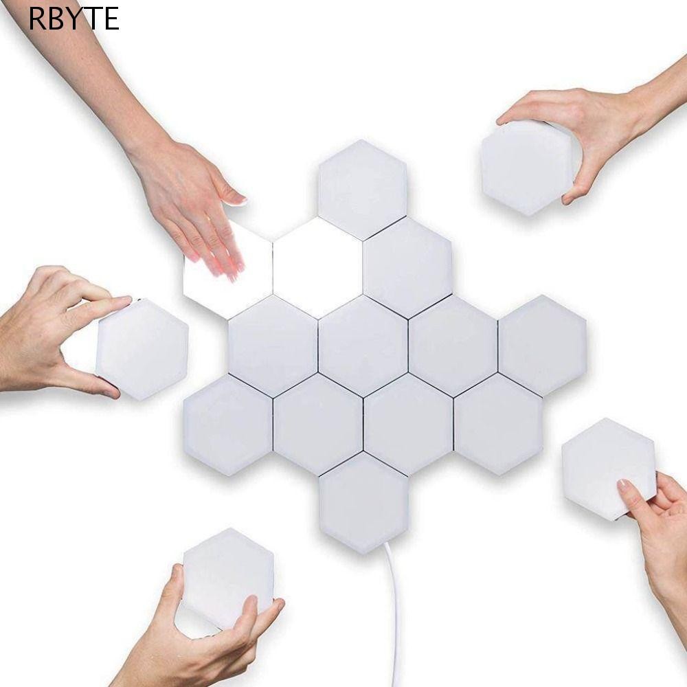 RBYTE โคมไฟติดผนังแบบสัมผัส, ไฟ LED รังผึ้งรังผึ้ง, อะแดปเตอร์ EU ที่ละเอียดอ่อน Splicing ไฟ ...