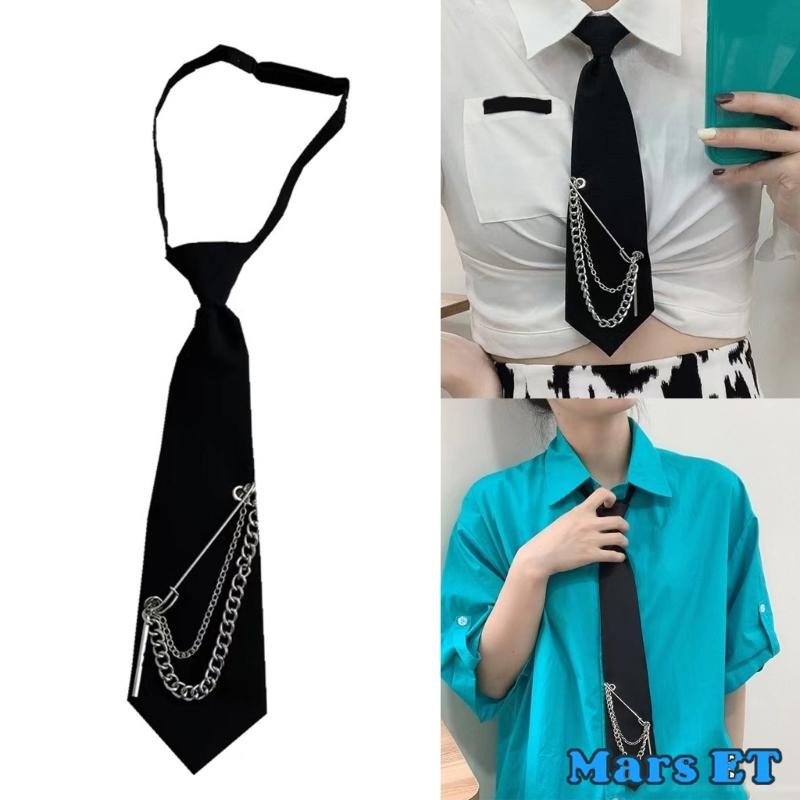 Mars Unisex ญี่ปุ่น Preppy นักเรียนปรับ Pre ผูกเนคไท Vintage Punk ยาว ...