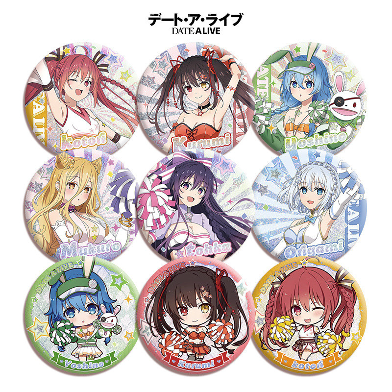 Date A LIVE Badge Anime Merch Tokisaki Kurumi Yatogami Tohka 58 มม./75 ...