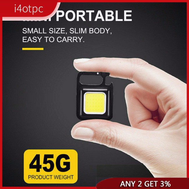 I4otpc Cob ไฟฉายพวงกุญแจขนาดเล็ก 800 Lumens 3 โหมด Usb ชาร์จ Super Bright โคมไฟที่เปิดขวด ...