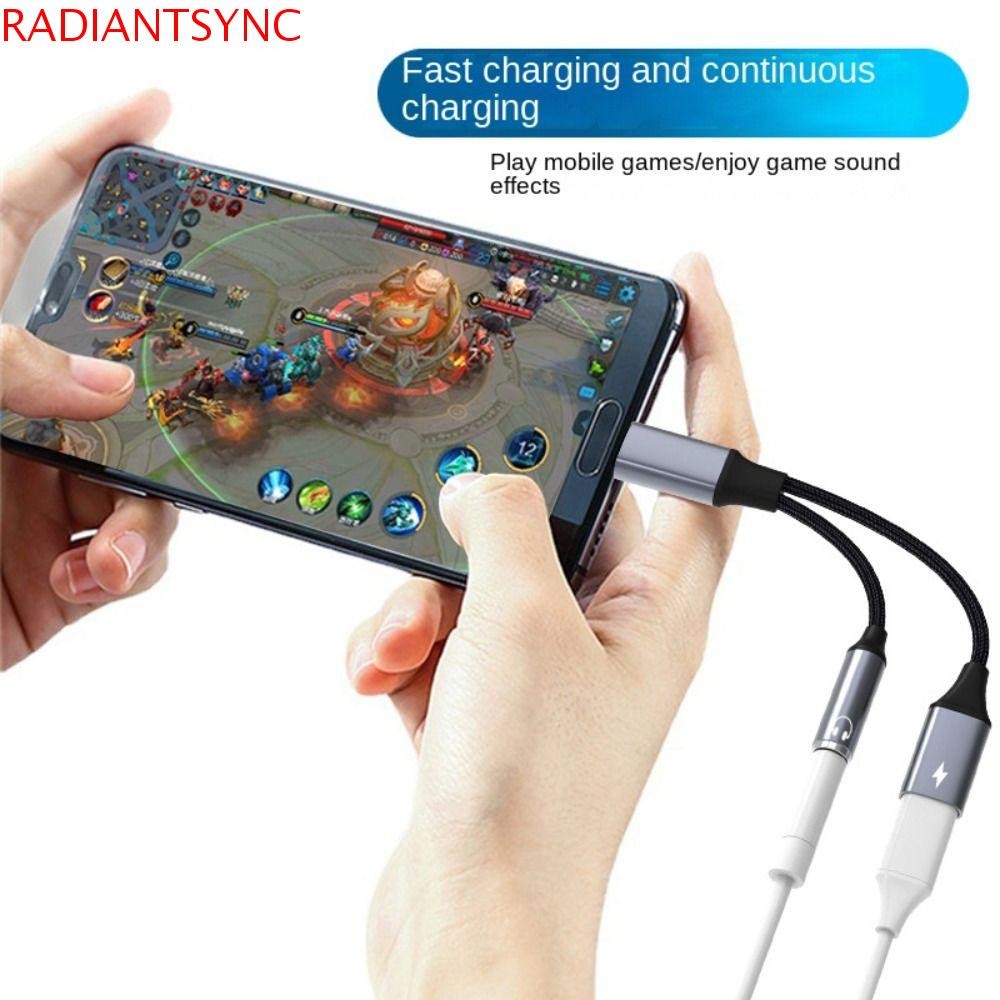 Radiantsync 2-in-1 USB C ถึง Aux Audio Cable, OTG อะแดปเตอร์แปลงประเภท C ถึง Dual Type C, แจ็ค 3 ...