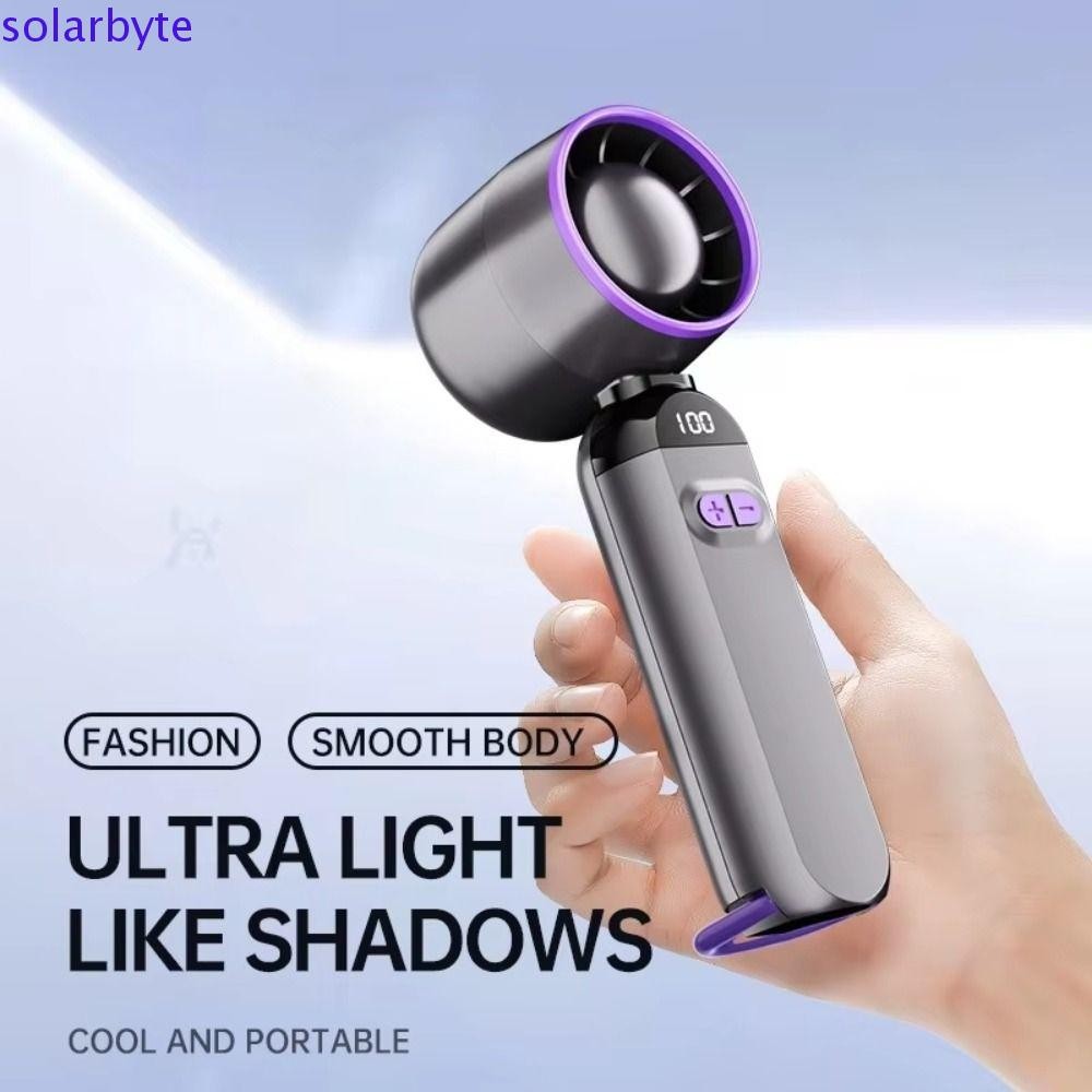 Solarbyte พัดลมชาร์จ USB ขนาดเล็ก, พัดลมพกพาชาร์จ Mini Hand Fan, Camping LED Digital Display ...
