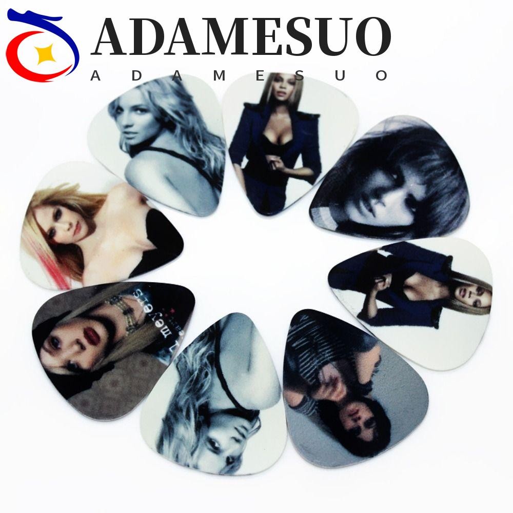 Adamesuo 10PCS Guitar Pick, 0.71 มม.รูปแบบ Ukulele Pick, ท่าทางพื้นบ้าน Celluloid Shrapnel ...