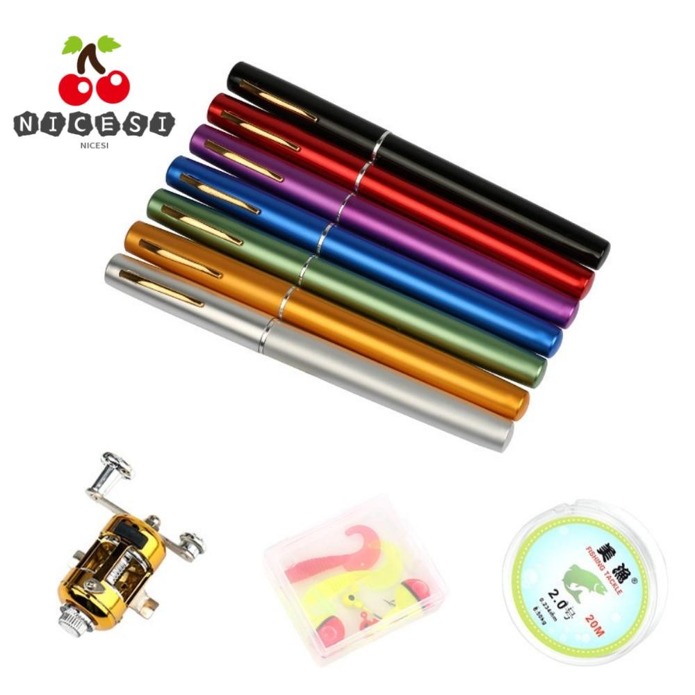 NICESI Pen Fishing Rod, Collapsible Mini Pesca, Telescopic สีสัน ...