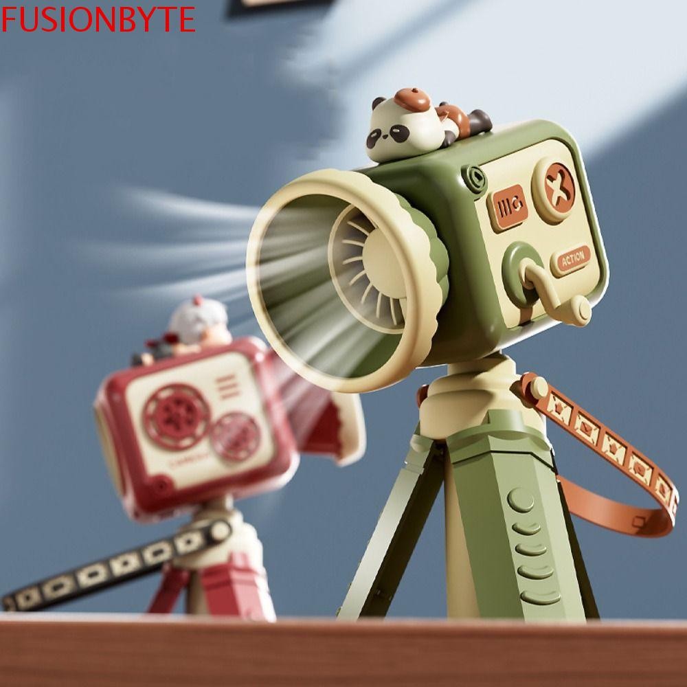 FUSIONBYTE พัดลมตั้งโต๊ะ, พัดลมรูปทรงกล้องการ์ตูนแบบปรับได้, พัดลมมือถือชาร์จ USB พลาสติกขนาด ...
