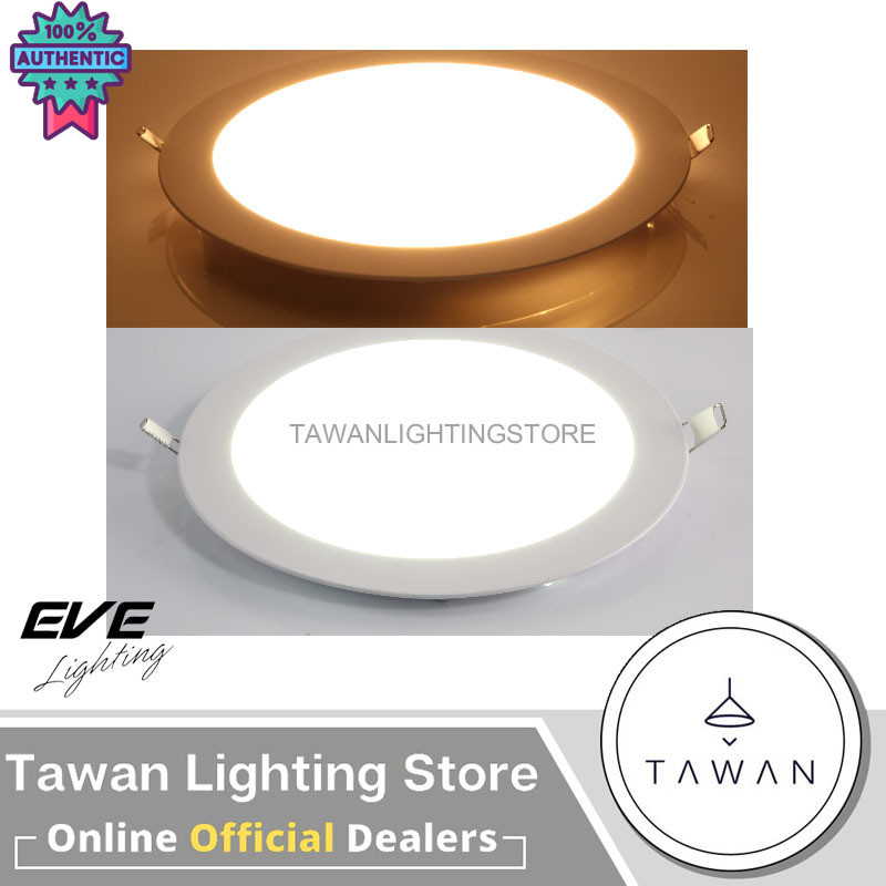 Eve โคมไฟดาวน์ไลท์ฝังฝ้า 12วัตต์ 6 นิ้ว 6" Panel LED 12W รุ่น TD Slim แอลอีดี Daylight แสงขาว ...