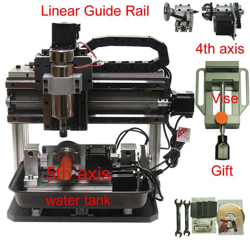 Mini CNC Router 3020 DIY Metal Engraving Wood Router 4 Axis 5 Axis ...