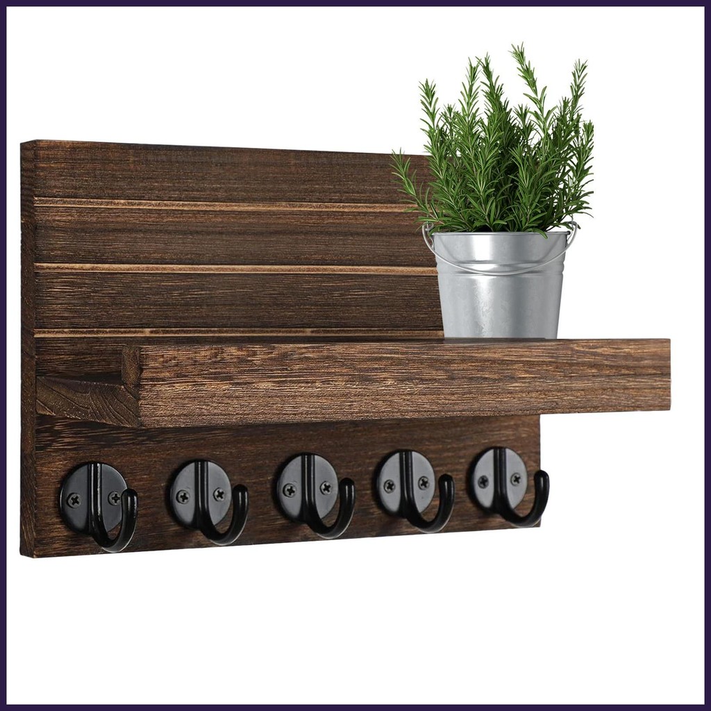 ที่ใส่กุญแจบน Wall Mail Organizer Rack Rustic Mail Sorter Organizer ติด ...