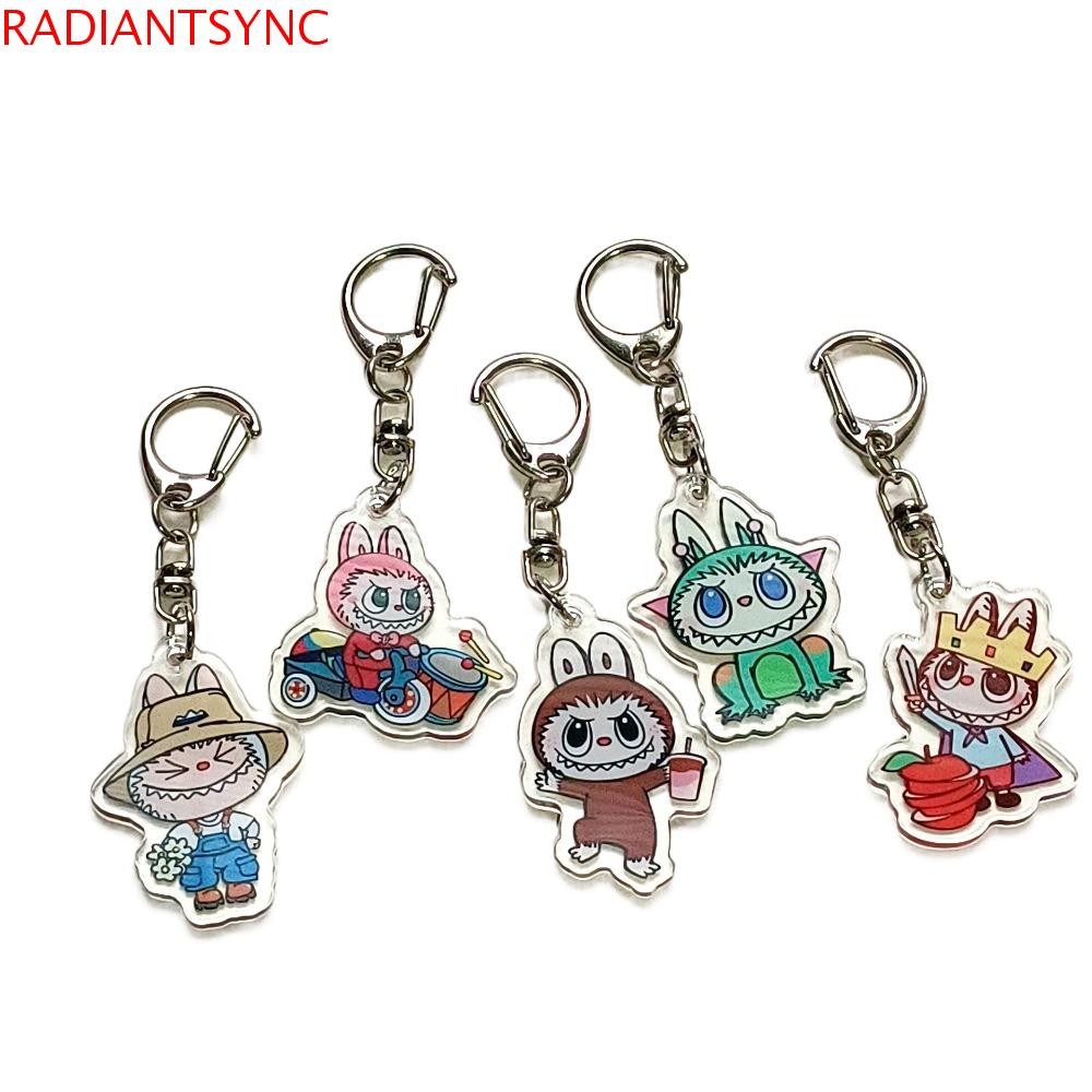 Radiantsync Labubu พวงกุญแจตุ๊กตา, Anti-lost ตลก Labubu PVC จี้,แขวนกระเป๋าเป้สะพายหลัง Charms ...