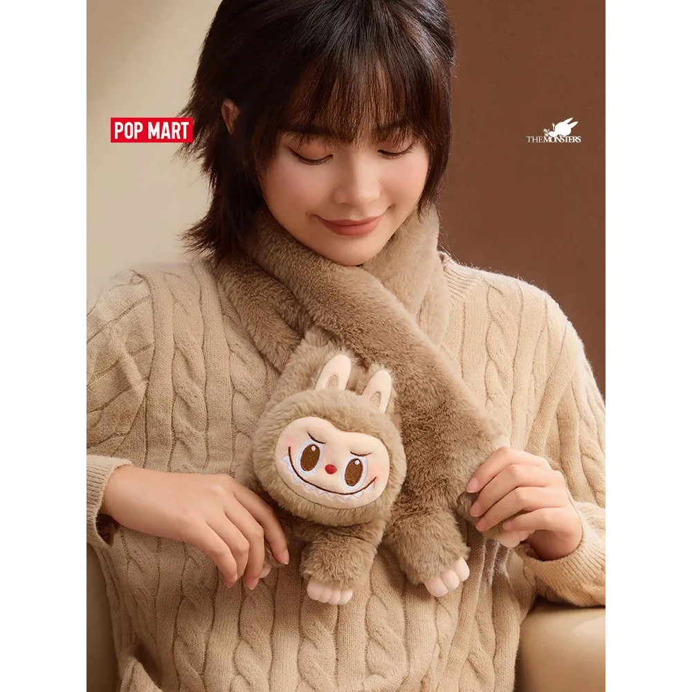 ของแท้ POPMART Warm fix series LABUBU ผ้าพันคอผ้ากํามะหยี่อย่างเป็น ...