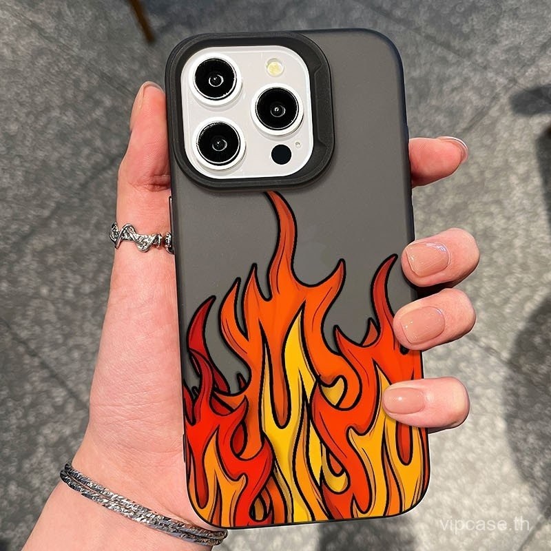 เคสโทรศัพท์สีแดงเปลวไฟ สำหรับ iPhone 8 Plus/XR/XS Max/11/14 Plus/12 Pro ...