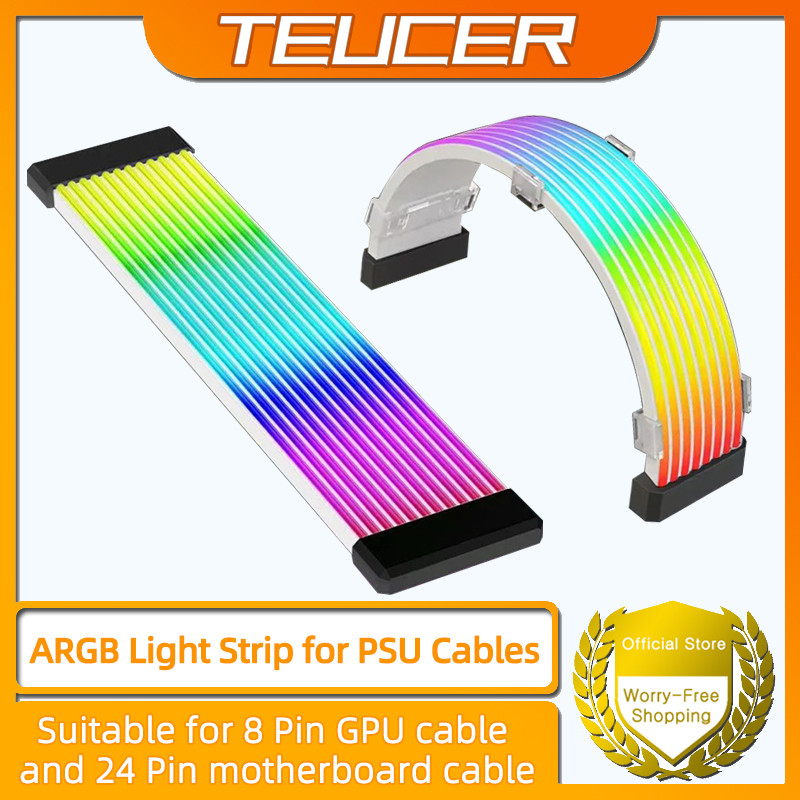 Pc RGB Light Strip เหมาะสําหรับคอมพิวเตอร์แหล่งจ่ายไฟ ATX 24Pin GPU ...