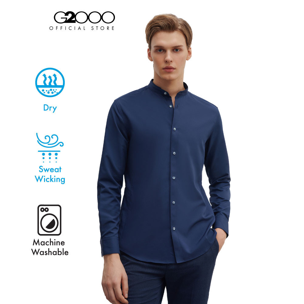 G2000 เสื้อเชิ้ตแขนยาวลำลองสำหรับผู้ชาย Smart Fit รุ่น 4612280278 NAVY | Shopee Thailand