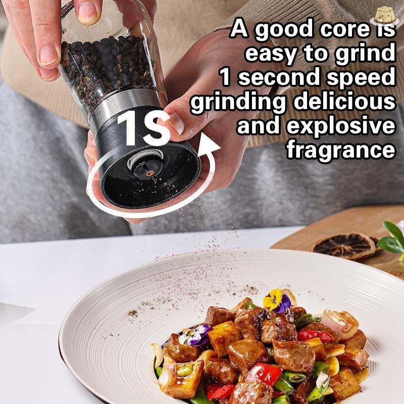 [GZ] 1pc เครื่องบดพริกไทยเกลือด้วยตนเองขวดปรุงรสโถสแตนเลสเครื่องเทศ ...