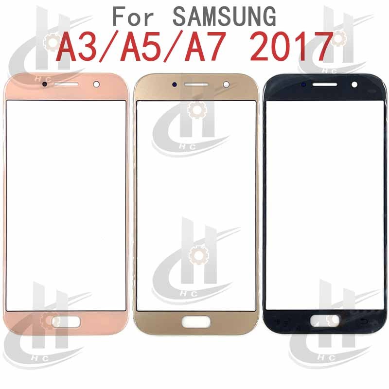 ใหม่หน้าจอสัมผัสกระจกด้านหน้าสําหรับ Samsung Galaxy A3 / A5 / A7 2017 A320 A520 A720 จอแสดงผล ...