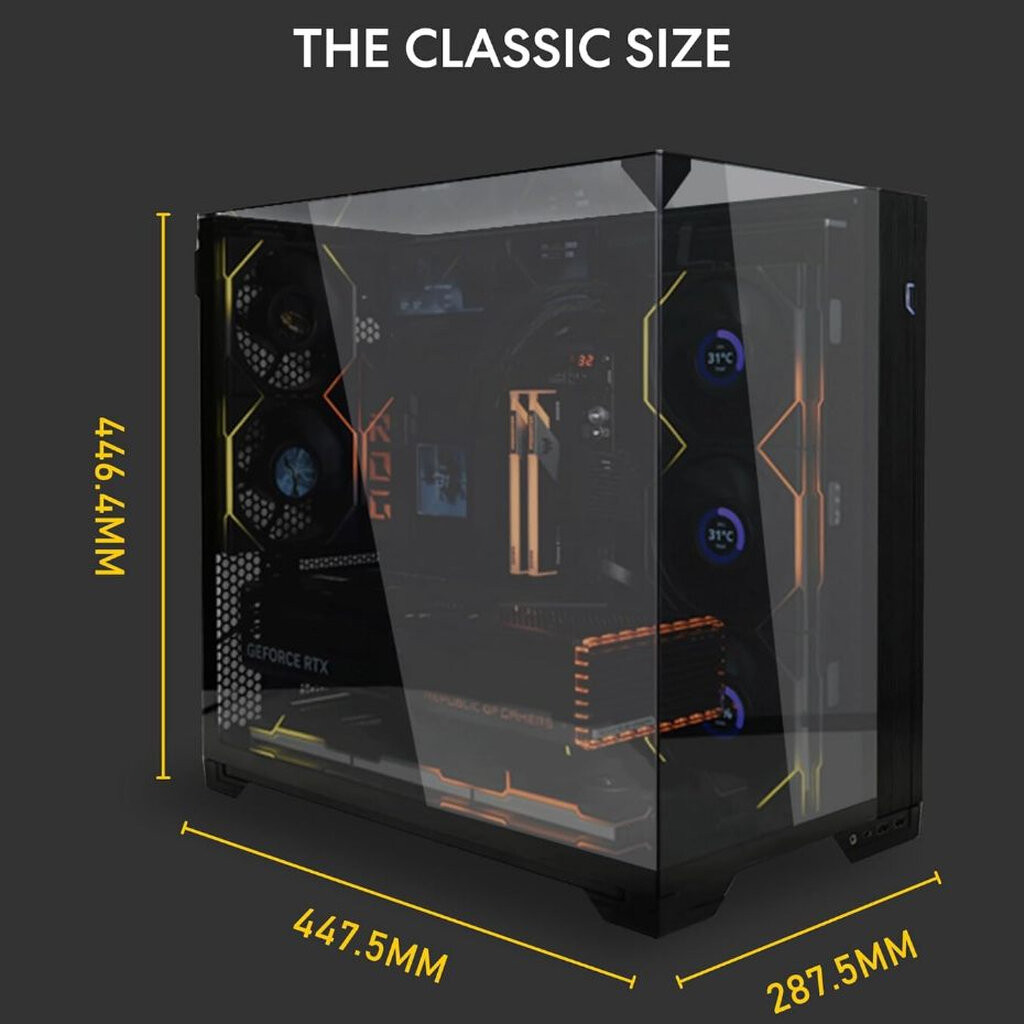 LIAN LI O11 VISION Compact Black (O11VPX) Dual Mode Mid-Tower ATX Case ...