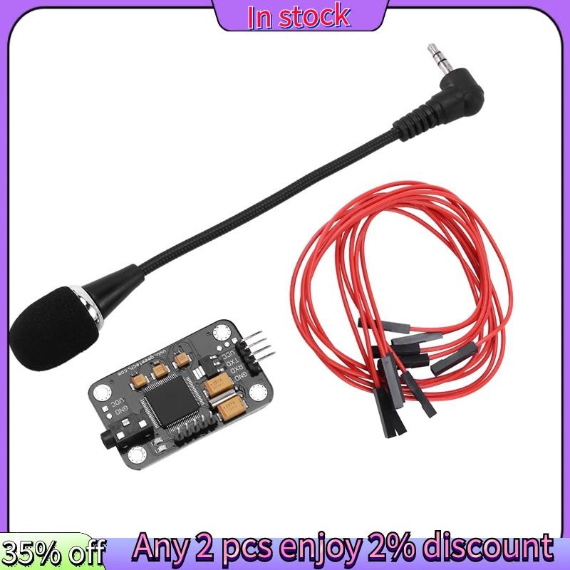 ในสต็อก-โมดูลจดจําเสียงพร้อมไมโครโฟน Dupont Speech Recognition บอร์ดควบคุมเสียงสําหรับ Arduino ...