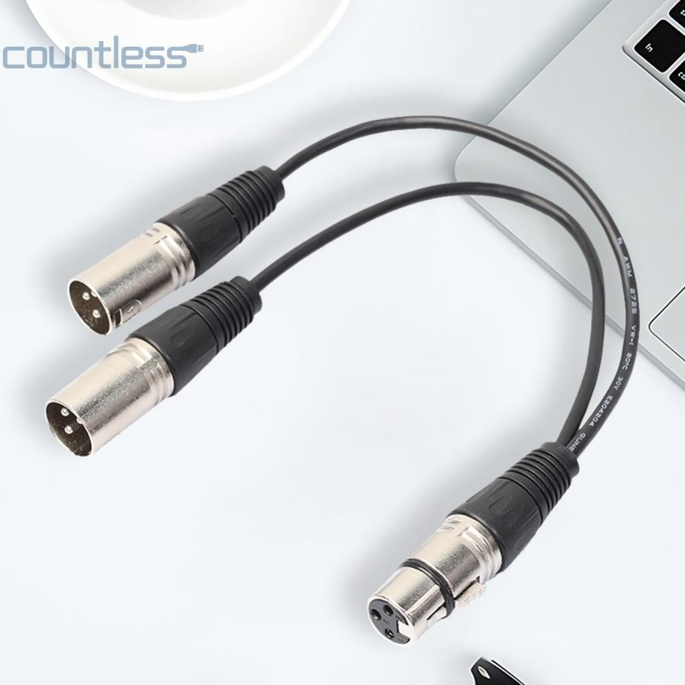 3p XLR Female Jack to Dual 2 Male Plug Y Splitter Adaptor Cord Cable ...