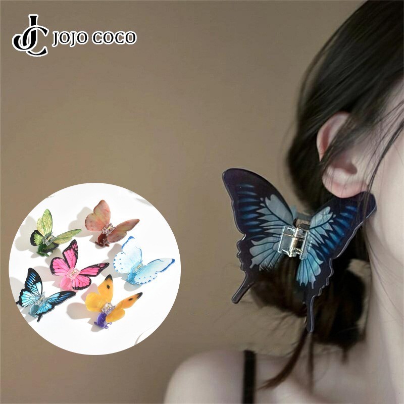 Jojo COCO คลิปผีเสื้อสไตล์เกาหลีการออกแบบระดับไฮเอนด์เครื่องประดับผม ...