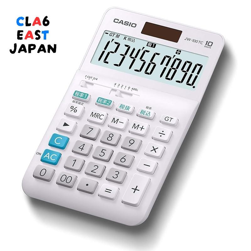 Casio 10-digit tax calculator White Just Type JW-100TC-N for tax ...