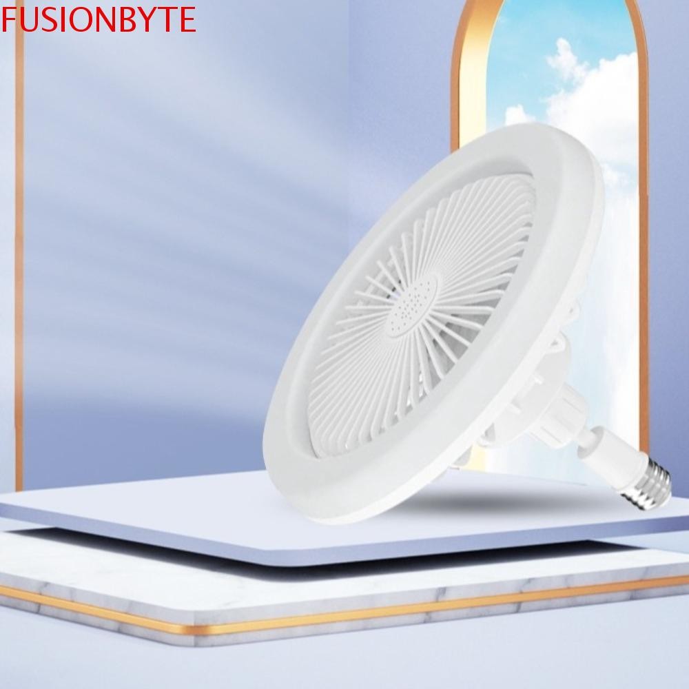 FUSIONBYTE E27 พัดลมโคมไฟ, สีขาว E27 ฐานโคมไฟเกลียว E27 พัดลม, พัดลมเพดาน LED สามโหมดปรับหรี่แสง ...