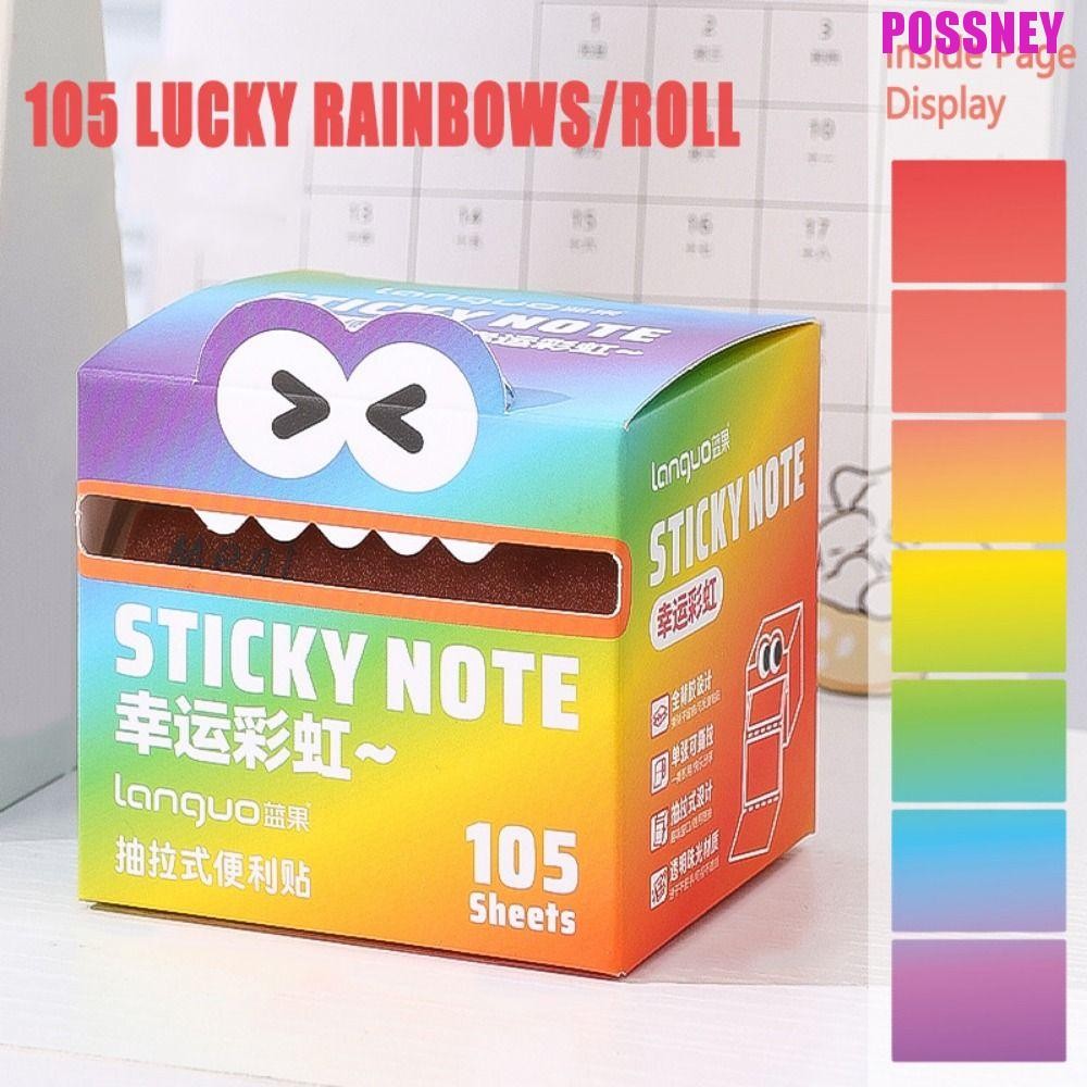 POSSNEY 105Sheets Colourful Memo Pad, Creative Translucent Pull-out ...