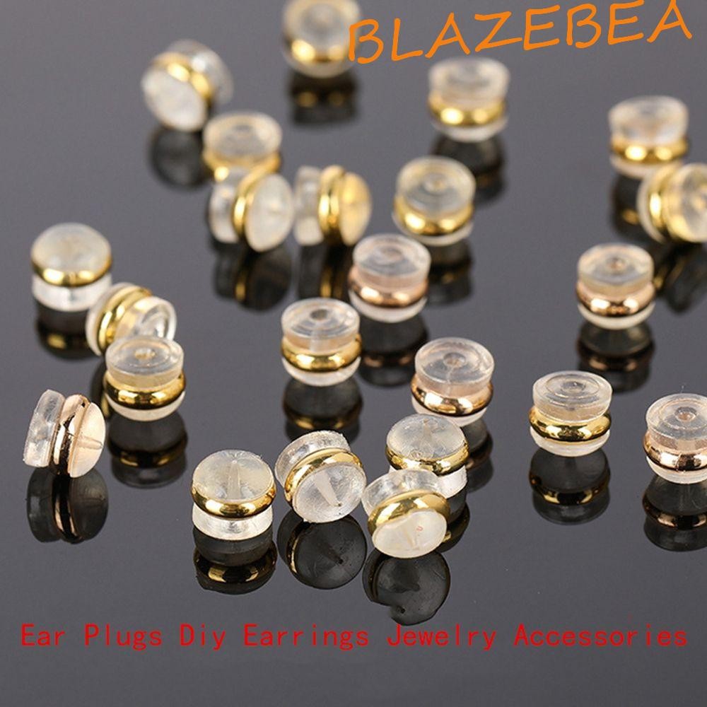 BLAZEBEA ต่างหูกลับ Stoppers นุ่ม 20 ชิ้น/ล็อตทองแดงกาวต่างหูปลั๊กอุปกรณ์เสริม DIY Stopper ปลั๊ก ...