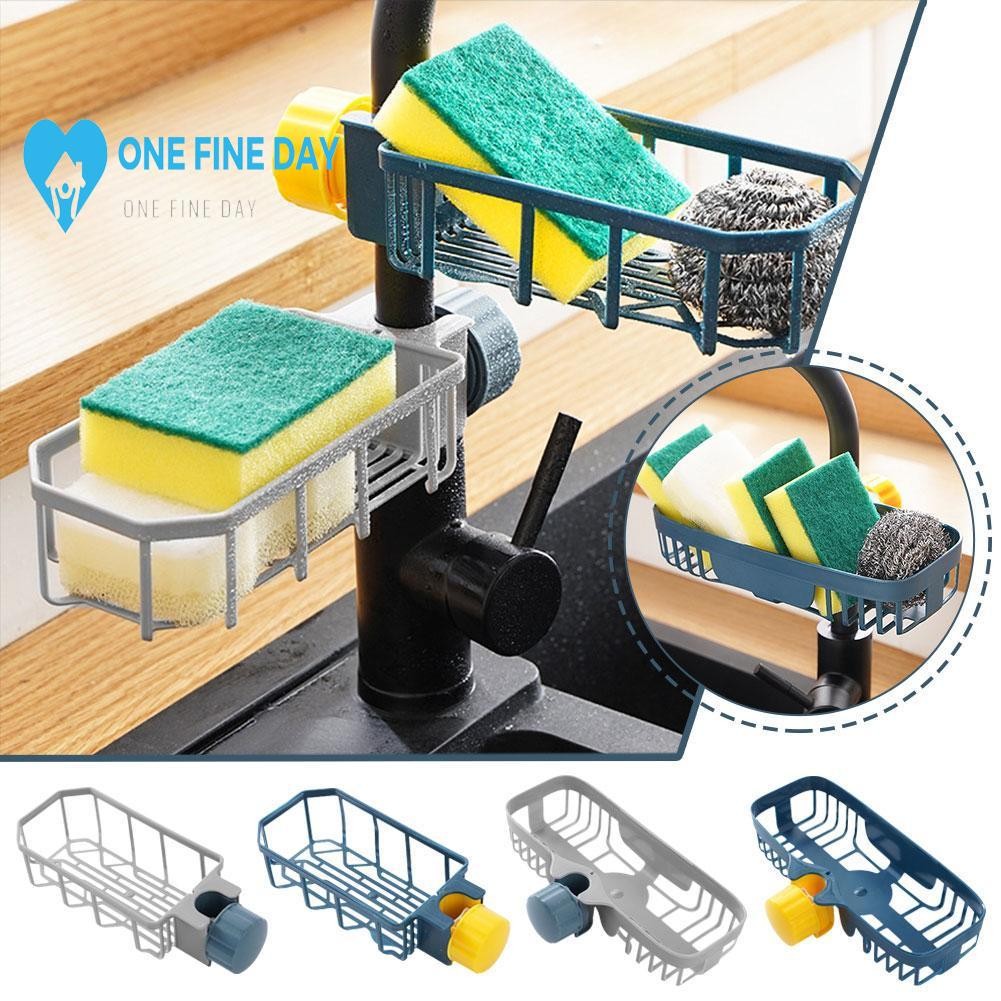 Faucet Storage Rack Kitchen Creative Sink Drain Rack Perforated Washing ...