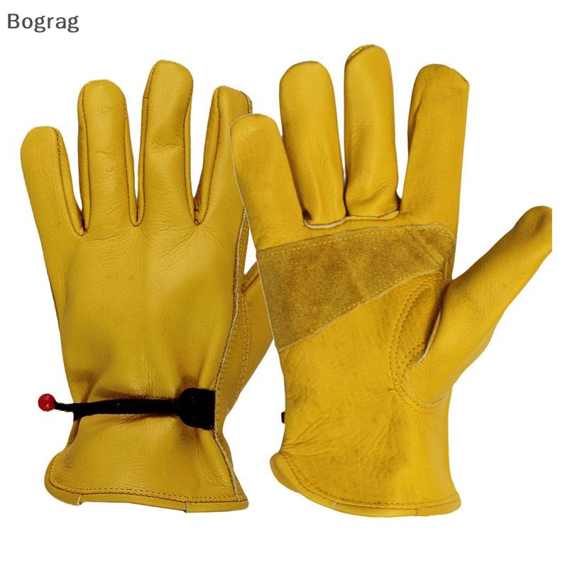 [Bogr] 1 คู่สีเหลืองวัว Heavy Duty ความปลอดภัยป้องกันไดร์เวอร์ทํางาน ...