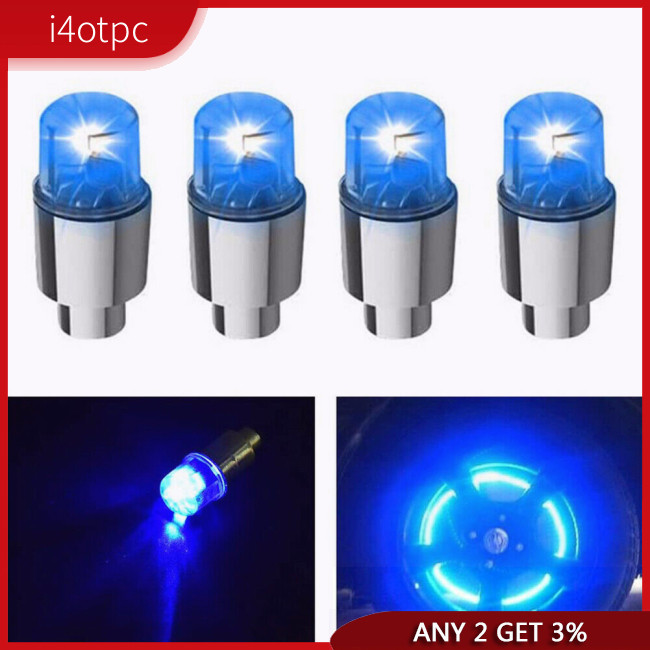 I4otpc 4 ชิ้นล้อรถยางวาล์วอากาศ Stem Led โคมไฟฝาครอบอุปกรณ์เสริมอัจฉริยะ Light-sensing และการ ...