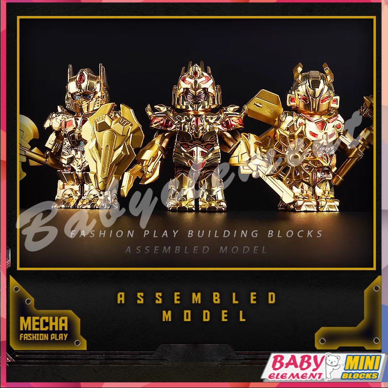 Gold Transformers Megatron Optimus Prime Bumblebee Minifigures Building ...