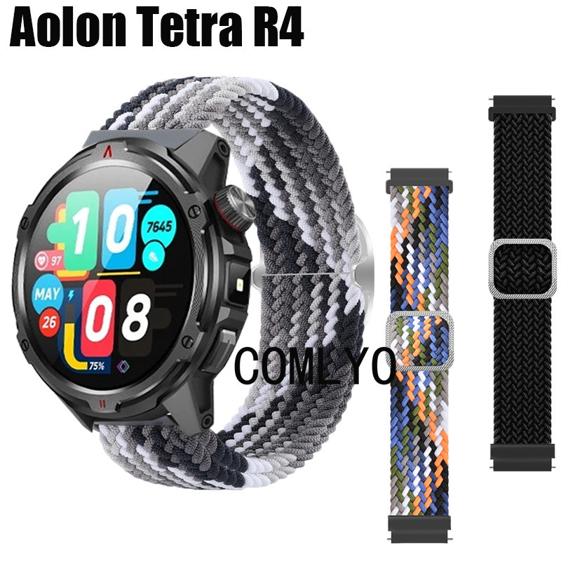 สําหรับ Aolon Tetra R4 สมาร์ทสายนาฬิกาไนลอนยืดหยุ่นนุ่มกีฬาสายรัดข้อมือ ...