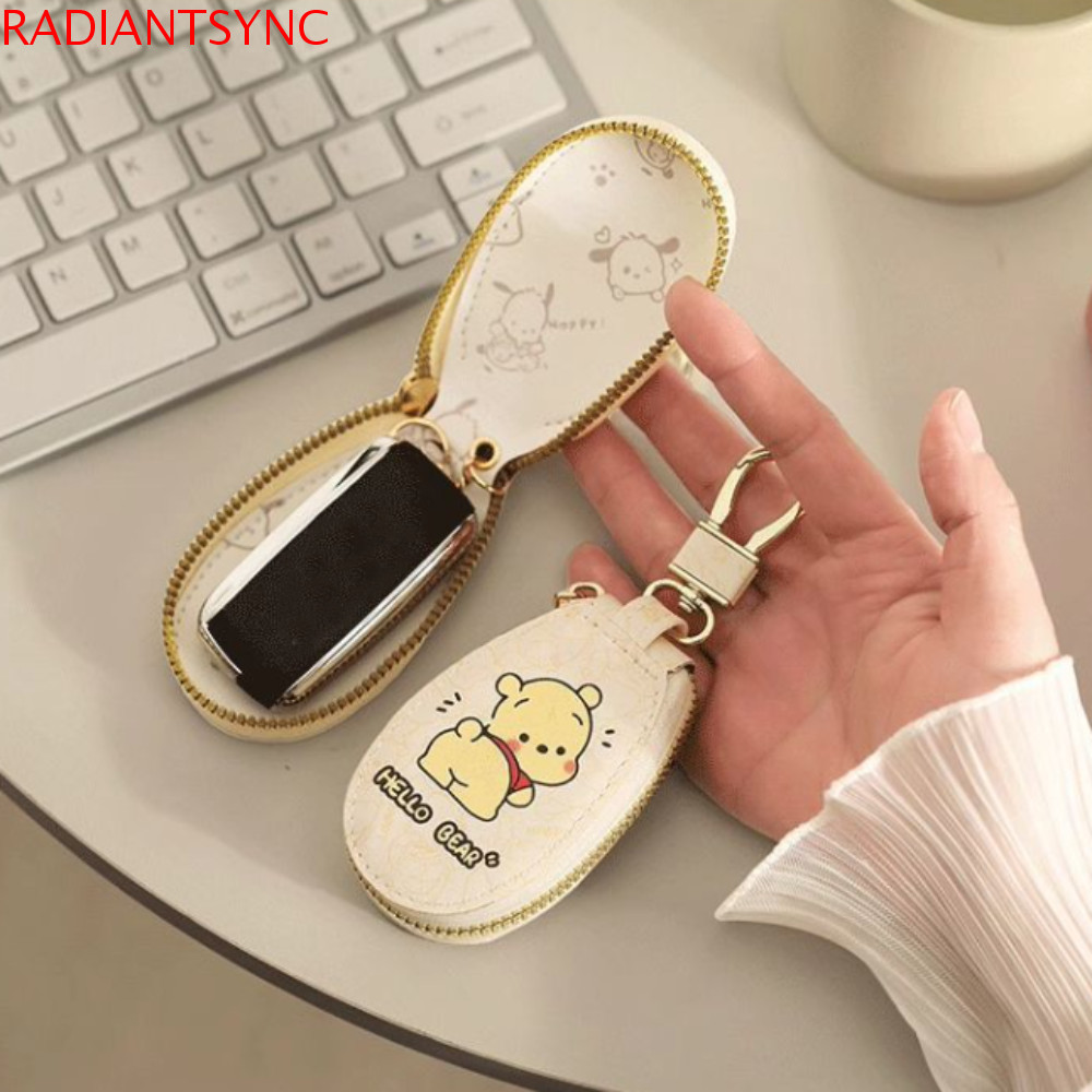 Radiantsync กระเป๋าหนัง PU, Winnie The Pooh Kulomi การ์ตูนคีย์กระเป๋าสตางค์, Creative Pochacco ...