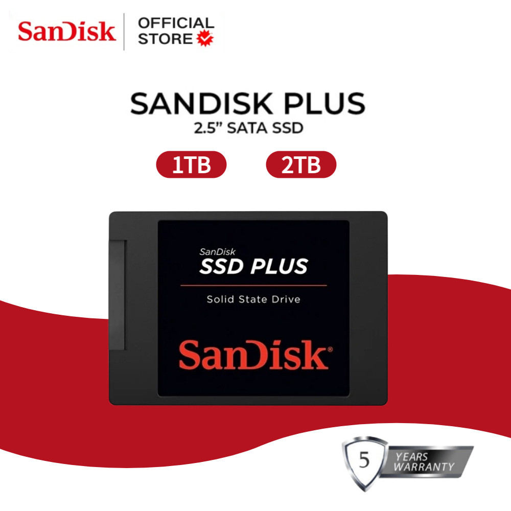 Sandisk SSD PLUS 2.5" 1TB 2TB SATA III ไดรฟ์ Solid State ภายใน (SSD) SDSSDA-500G-1TB | Shopee ...