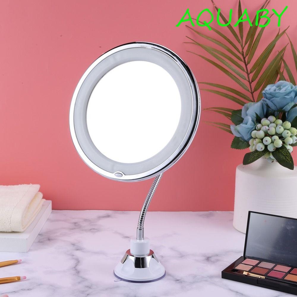 AQUABY ไฟเติม LED, กระจกแต่งหน้าแบบยืดหยุ่นขยาย 10 เท่า, อเนกประสงค์พร้อมไฟเติม 360° ห้องน้ํา ...