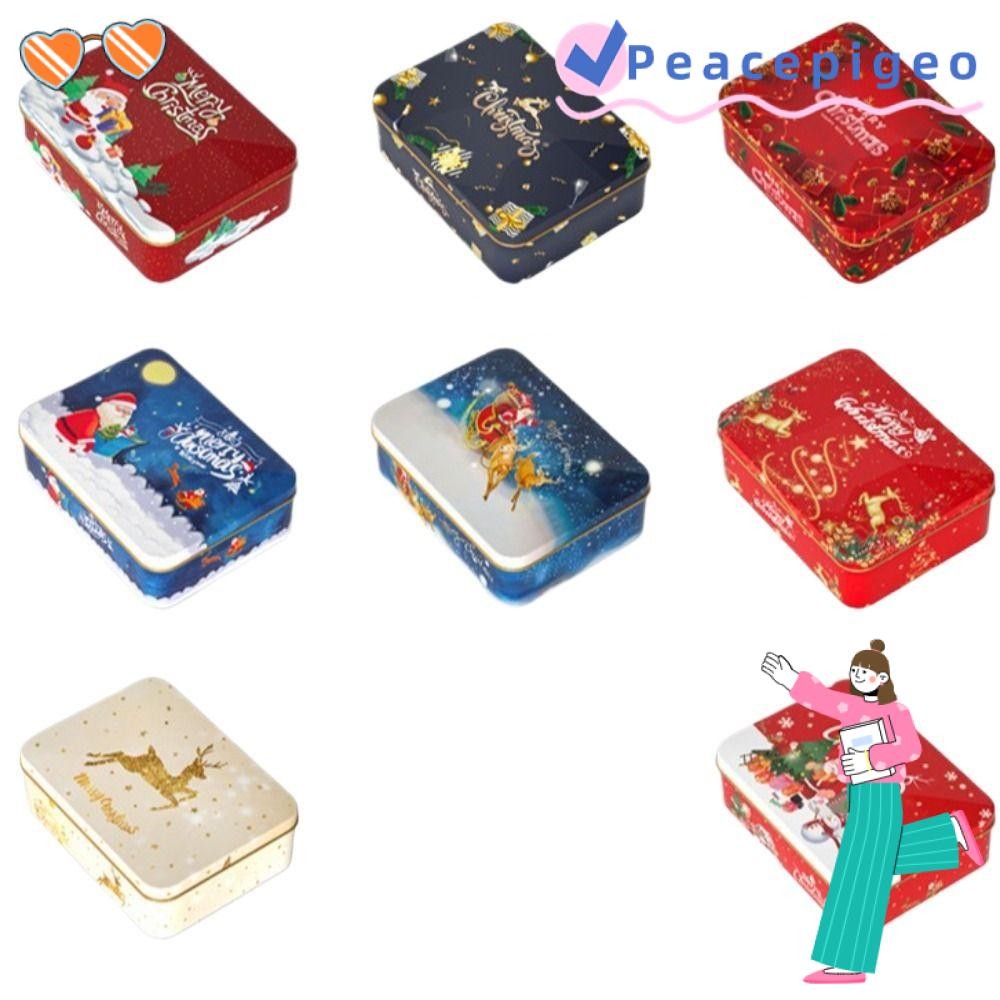 กล่องคริสต์มาส PEACEPIGEO, กระป๋องดีบุก DIY สไตล์ Multii, ของขวัญกล่องขนมสี่เหลี่ยมโลหะ | Shopee ...