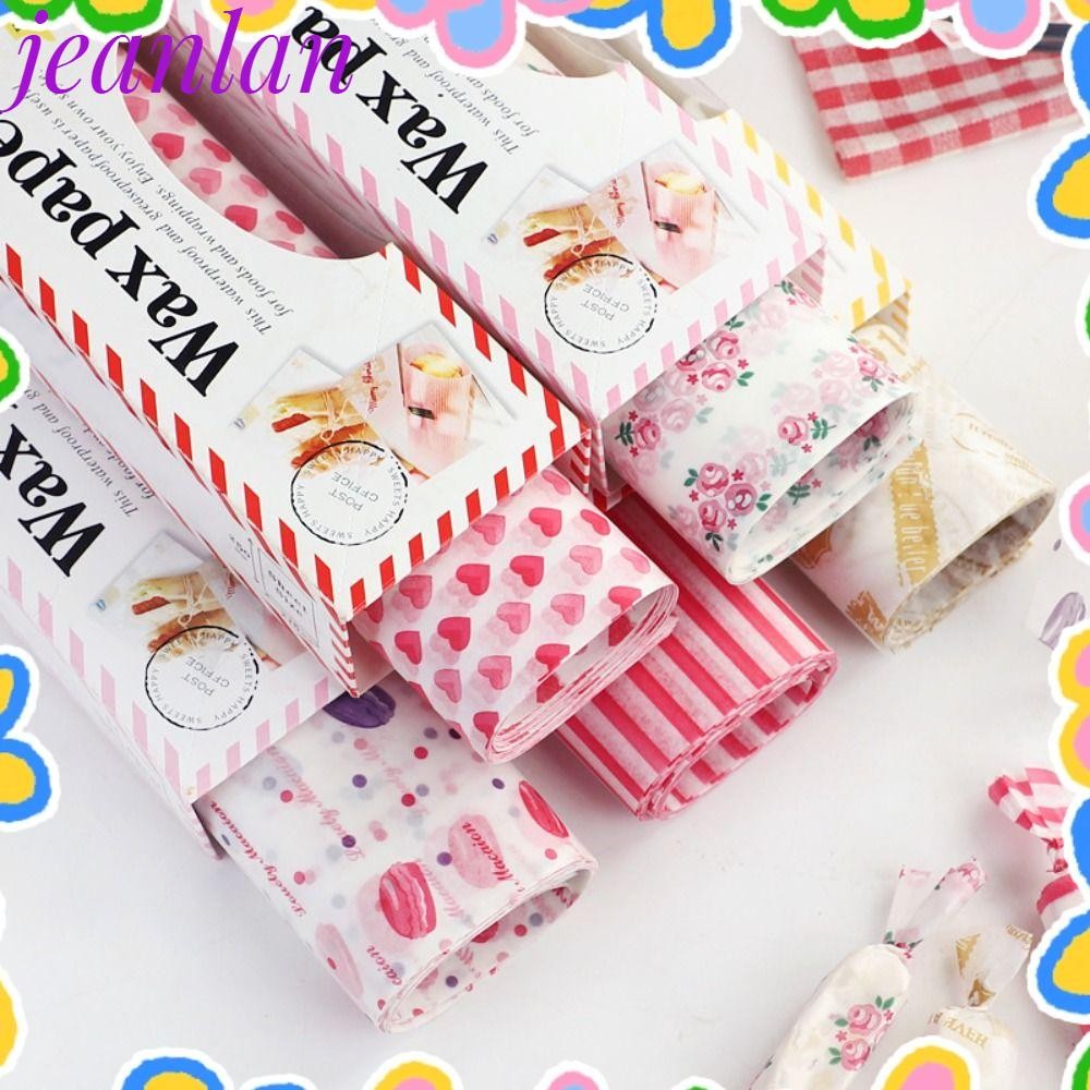 Jeanlan 10/50 ชิ้นกระดาษขี้ผึ้ง, Oilproof Heart พิมพ์เค้กขนมปังบรรจุ ...