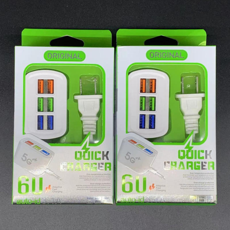 สำหรับแอปเปิ้ล Android โทรศัพท์มือถือชาร์จสากล 6usb หลายช่องชาร์จหัวแถวเสียบการค้าต่างประเทศ 3a ...