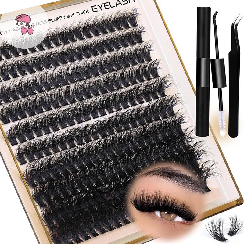 Grl Fluffy หนา Lash Clusters DIY Eyelash Extension 10-18 มม.D Curl Lash ...