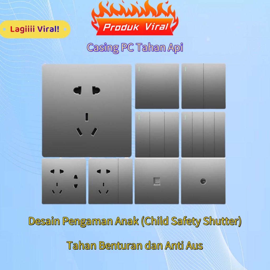 TOMBOL 1 ปุ่ม Socket Switch - การติดตั้ง EU Standard Inbow | Shopee ...