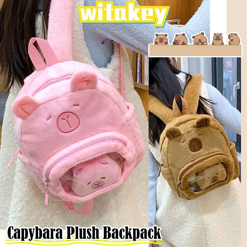 WITAKEY กระเป๋าเป้สะพายหลังตุ๊กตา Capybara ซีทรูไม่มี Capibara ตุ๊กตากระเป๋าเป้สะพายหลังเด็ก ...