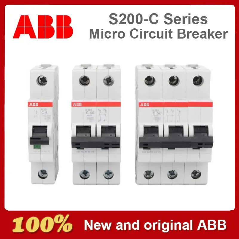Original ABB S200 S201 S202 S203 S204 C ประเภท 1P 2P 3P 4P Miniature Circuit Breaker SSeries 1A ...