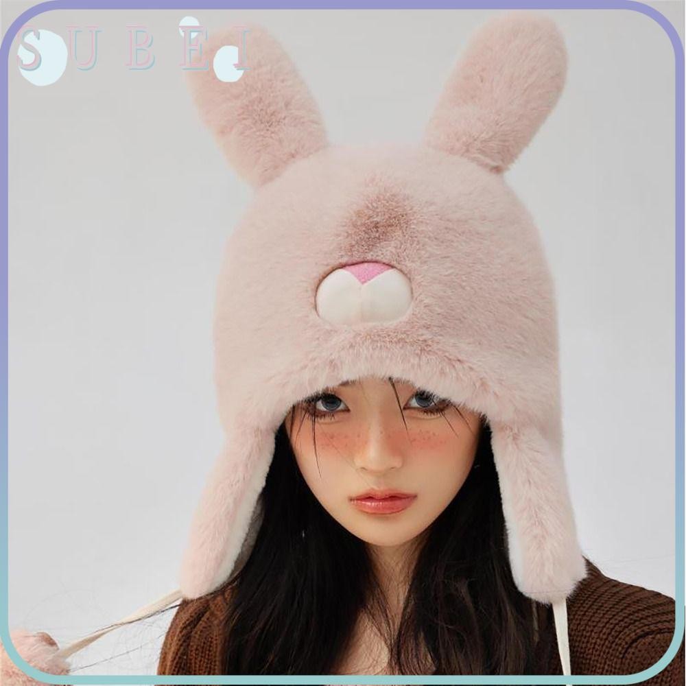 Sukaa หมวกผ้าพันคอชุดสเตอริโอกระต่ายหู Brimless หมวกป้องกันหู,สะดวก 2 ...