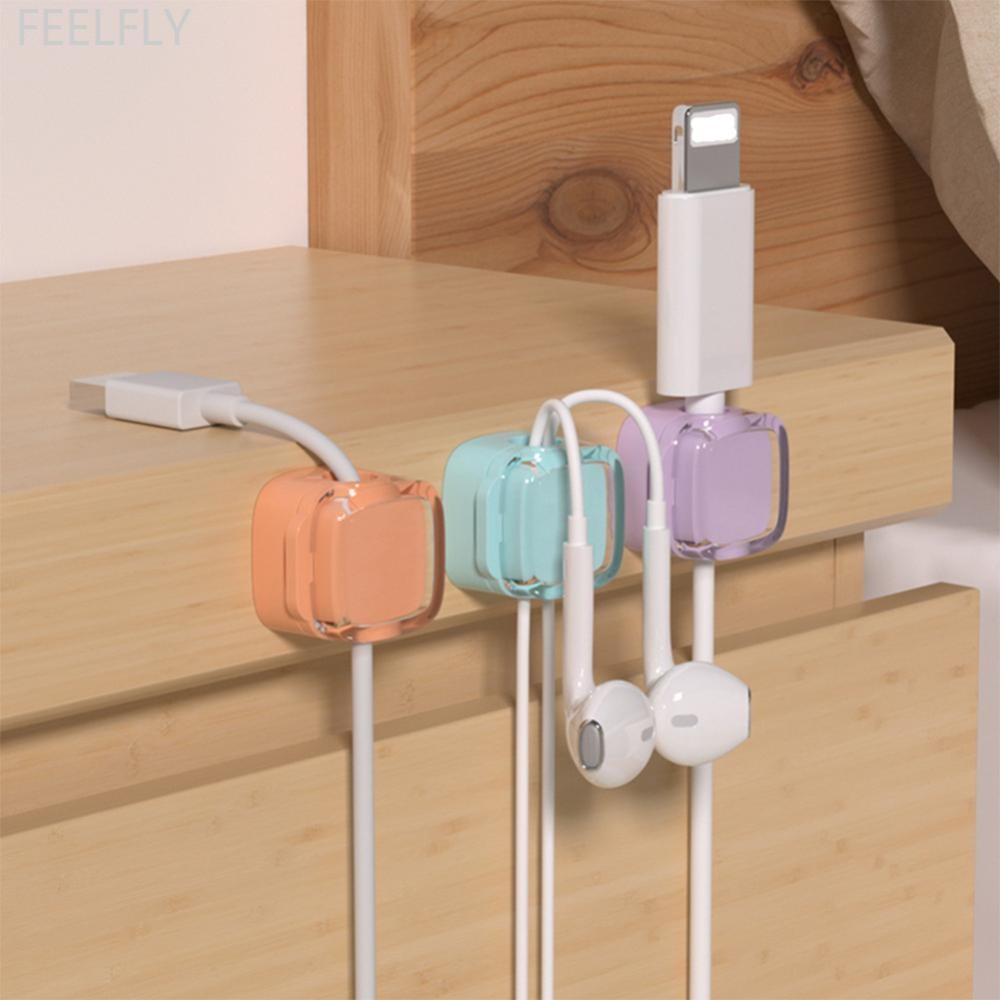Feelfly 6 ชิ้น Magnetic Cable Management คลิป Multi-Colored สายไฟ ...
